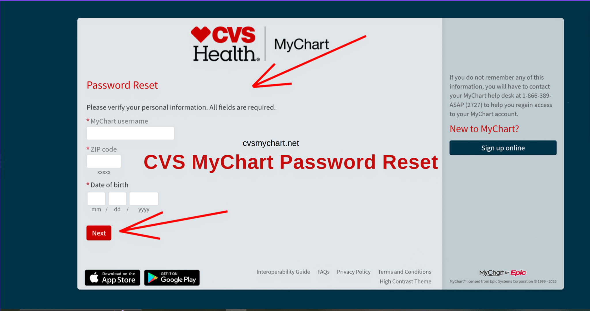 Forgot Password? - CVS MyChart